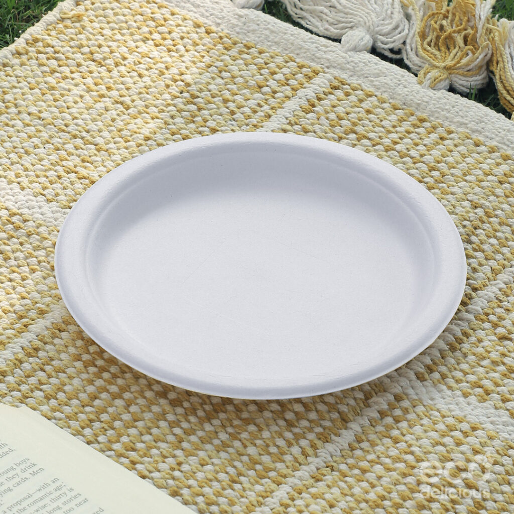 7" Plain Round Plate - Eco Delicious Pulp LLP.